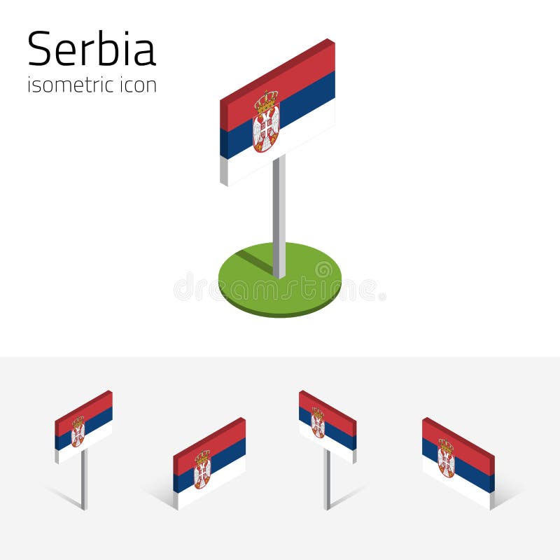 Republic of Serbia Flag, Vector Set of 3D Isometric Icons Stock Vector ...