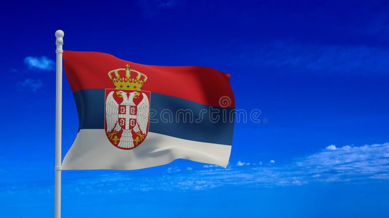 Serbian Flag, Waving in the Wind - 3d Rendering - CGI Stock Photo ...
