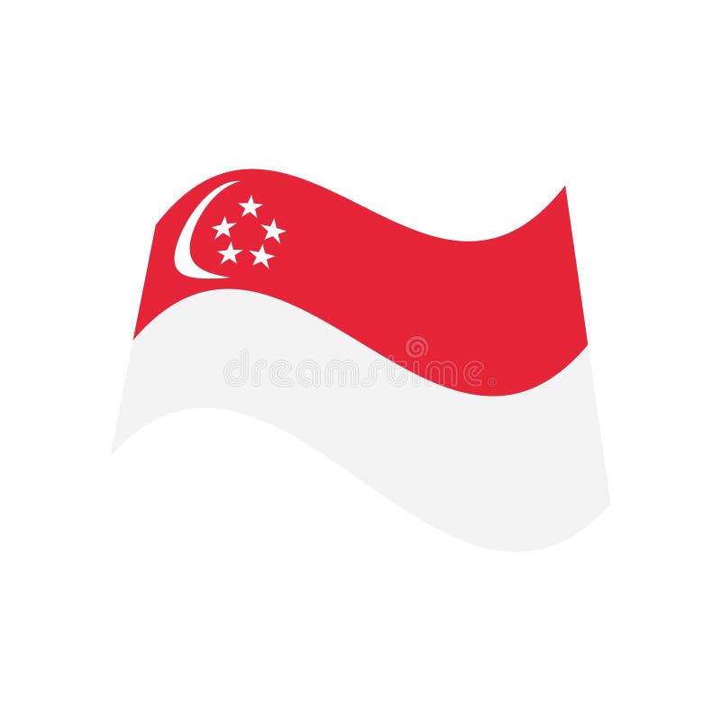 Republic of Singapore Flag Icon, Vector Illustration Logo Design Stock ...