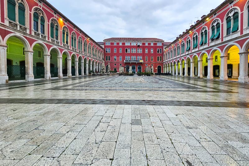 Republic Square in Spli stock image. Image of republic - 277835153