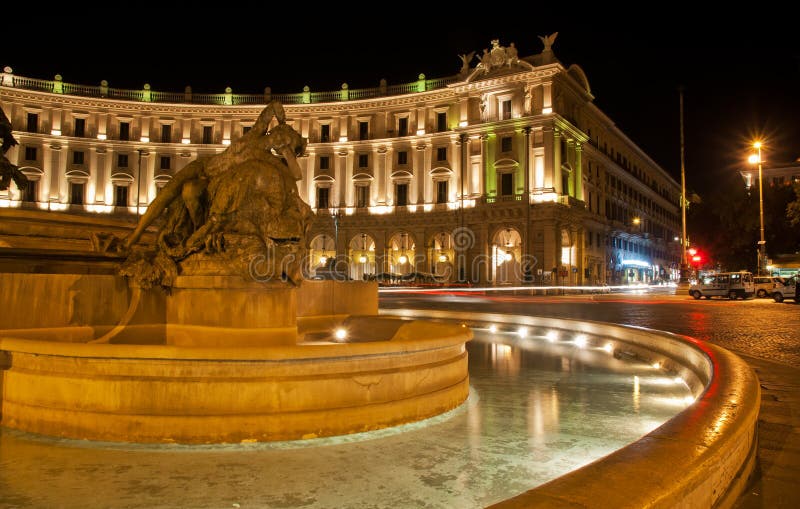 Republic Square in Rome, Italy Stock Photo - Image of landmark, place ...