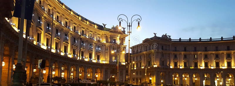 Republic Square Rome. Turistic Rome Down Town Stock Image - Image of ...