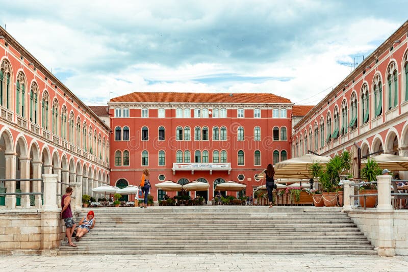 The Republic Square of Split, Croatia Stock Image - Image of croatian ...