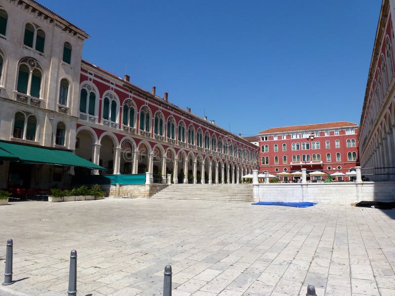 Republic Square Split Croatia Under a Blue Sky in Split. Croatia ...