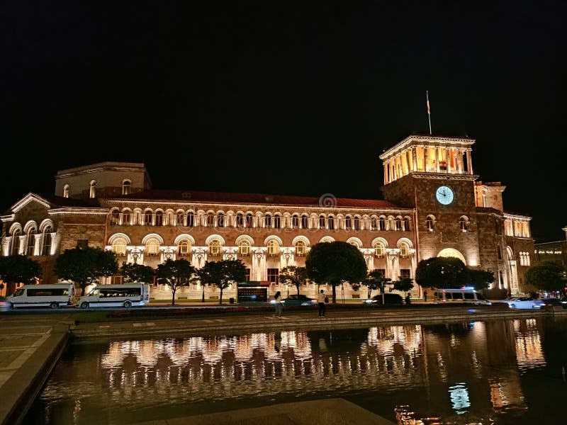 Republic Square Yerevan Night Stock Photo - Image of republic, square ...