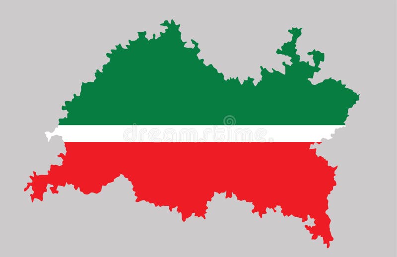 Republic of Tatarstan Map Silhouette and Tatarstan Flag . Stock ...
