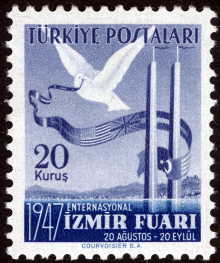 Republic of Turkey Postage Stamp. Editorial Image - Image of express ...