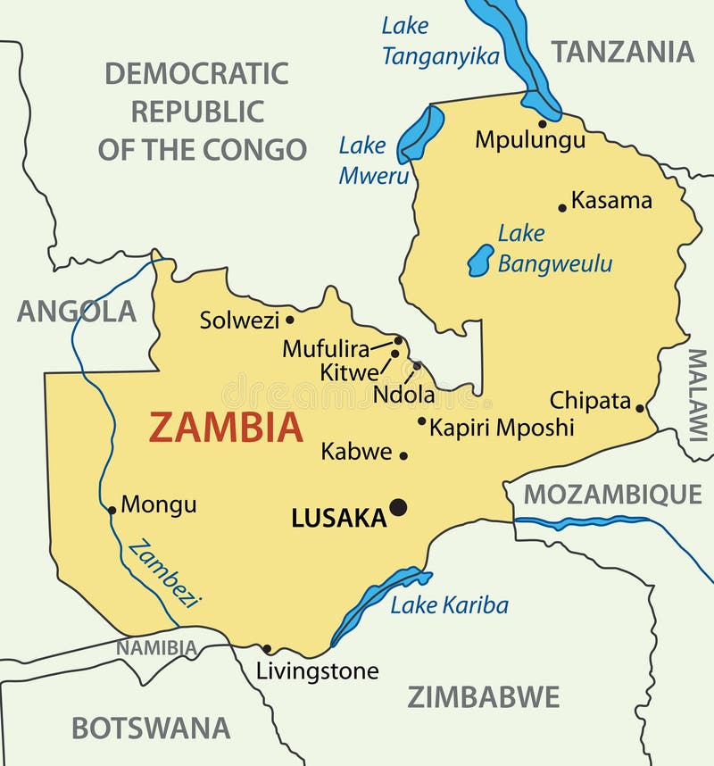 Republic of Zambia - Map - Vector Stock Vector - Illustration of state ...