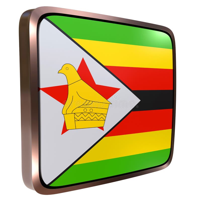 Republic of Zimbabwe Flag Icon Stock Illustration - Illustration of ...