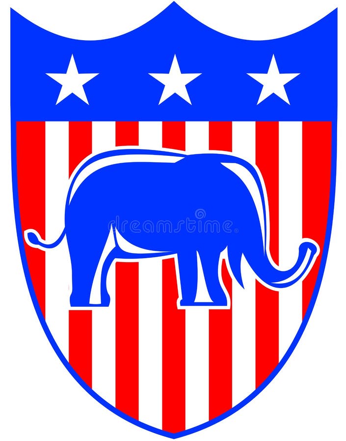 Republican Logo on American Flag Editorial Photo - Illustration of ...