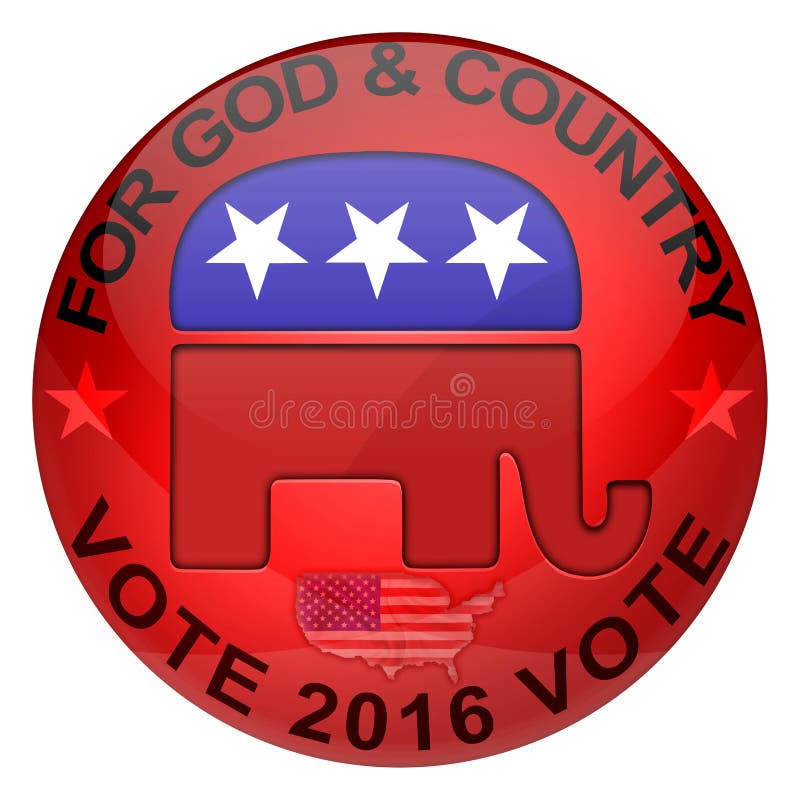 Republican Elections Button Stock Illustration - Illustration of ...