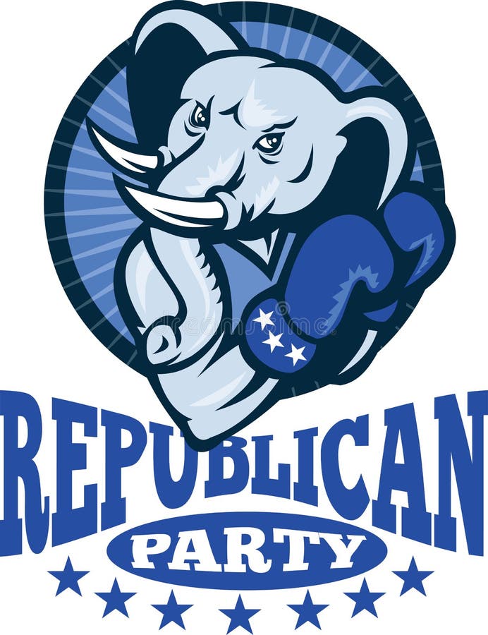Republican Elephant Mascot USA Flag Editorial Image - Illustration of ...