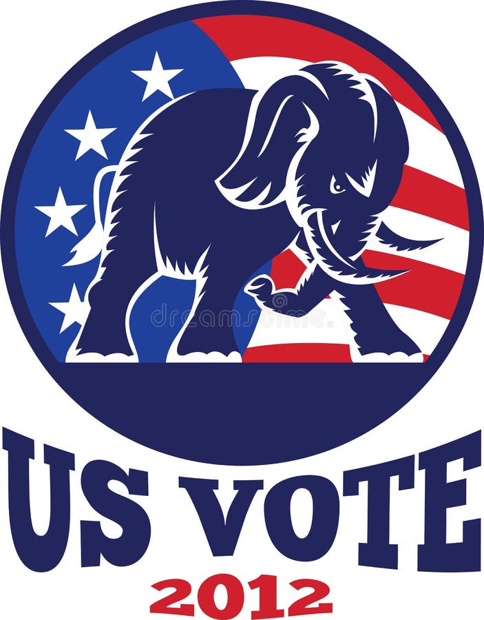 Vote Republican Elephant Mascot Thumbs Up Circle Cartoon Editorial ...