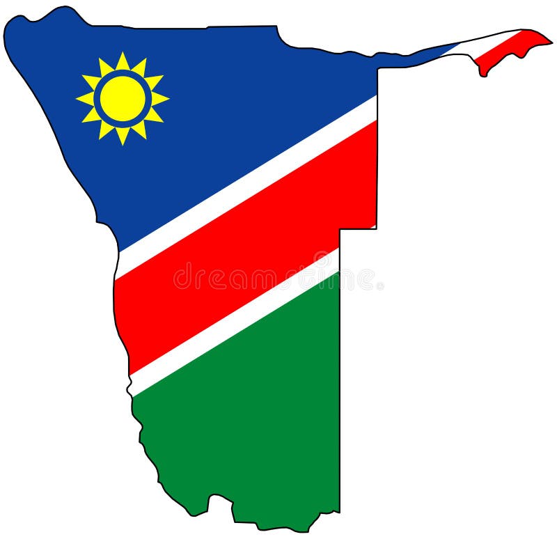 Farbige Flagge von Namibia vektor abbildung. Illustration von farben ...