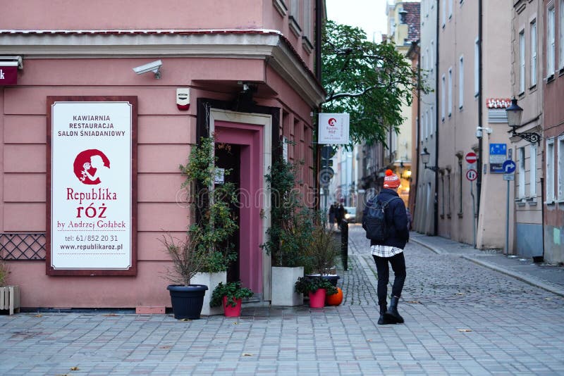 Republika Roz Restaurant in Poznan Editorial Stock Image - Image of ...