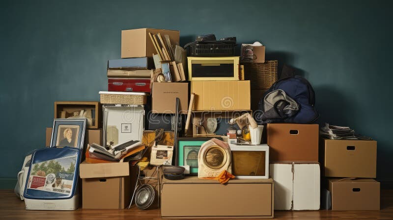 Repurpose box of stuff stock illustration. Illustration of temporary ...