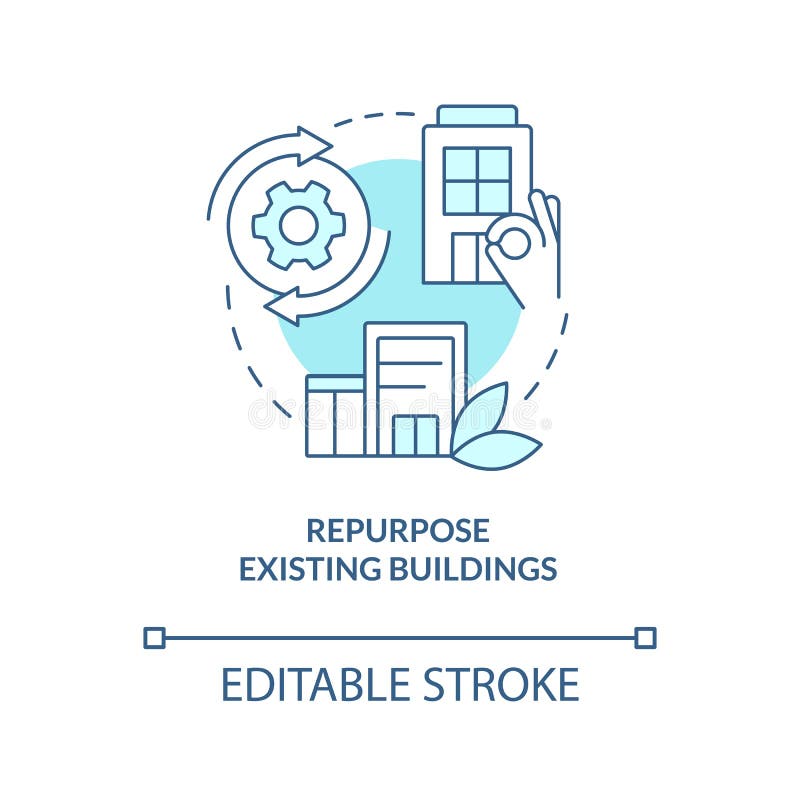 Repurpose Existing Buildings Turquoise Concept Icon Stock Vector ... Repurpose Existing Buildings Turquoise Concept Icon Stock Vector ...