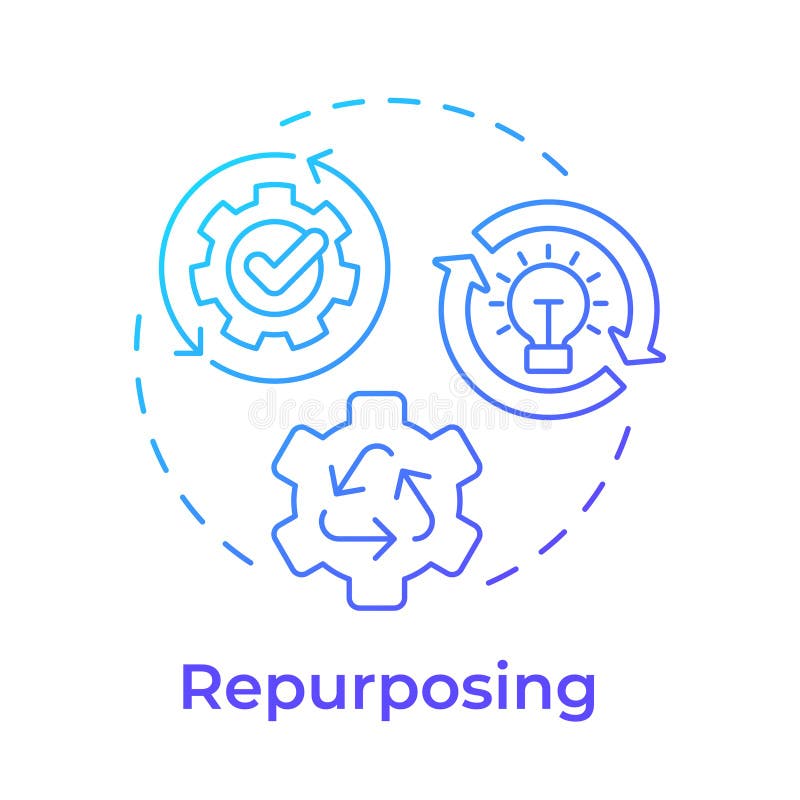 Repurposing Blue Gradient Concept Icon Stock Illustration ...