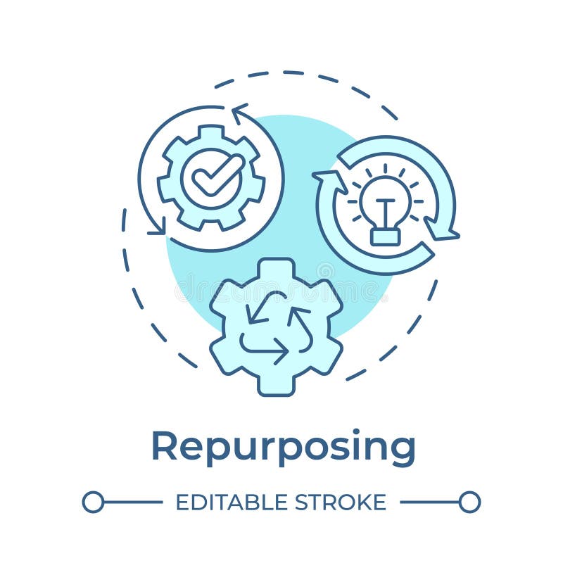 Repurposing Soft Blue Concept Icon Stock Illustration - Illustration of ...