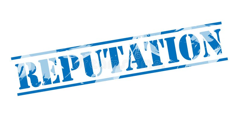 Reputation blue stamp stock illustration. Illustration of banner - 97577278