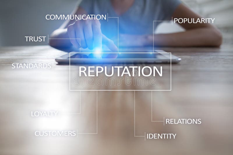 Reputation and Customer Relationship Business Cocnept on Virtual Screen ...
