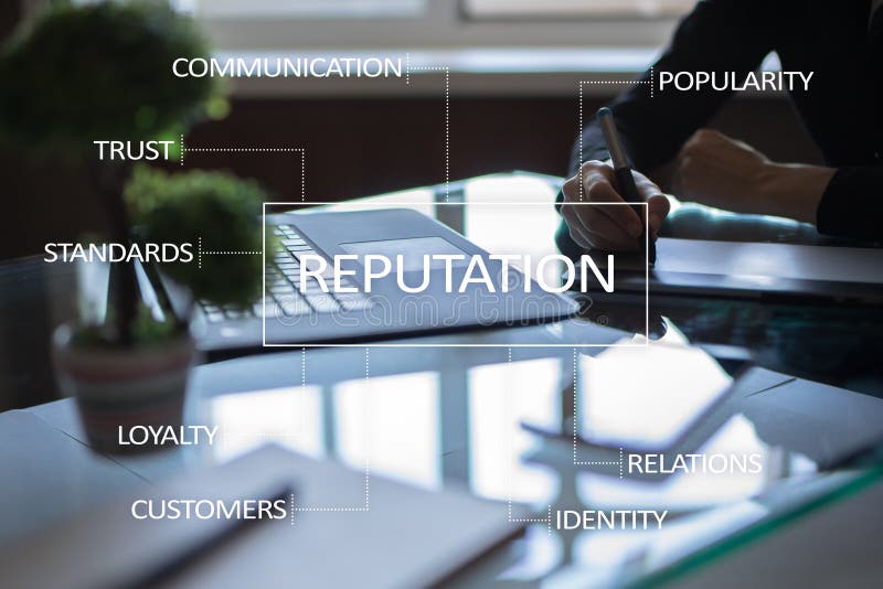 Reputation and Customer Relationship Business Cocnept on Virtual Screen ...