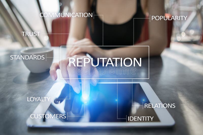 Reputation and Customer Relationship Business Cocnept on Virtual Screen ...