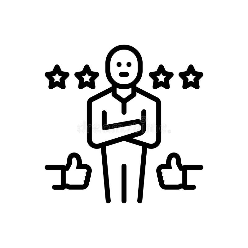 Black Line Icon for Reputation, Prominence and Feedback Stock Vector ...
