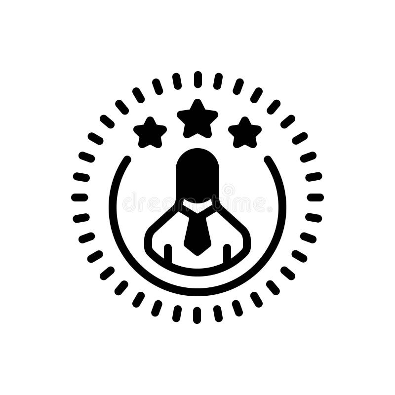 Black Solid Icon for Reputation, Vogue and Feedback Stock Illustration ...