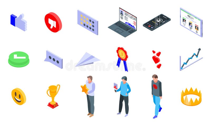 Reputation Icons Set, Isometric Style Editorial Stock Photo ...