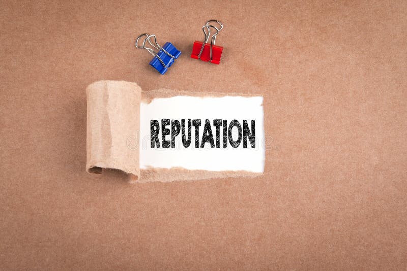 Reputation. Inscription in Window of Torn Paper Stock Image - Image of ...