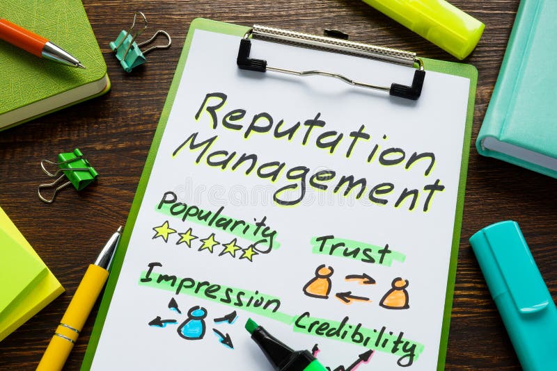 Reputation Management about Trust and Popularity. Stock Image - Image ...