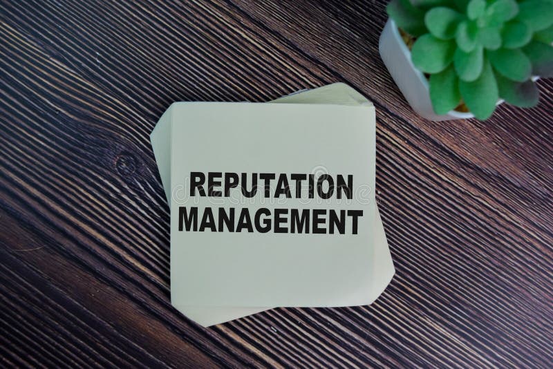 Concept Reputation Management Write Sticky Notes Isolated Wooden Table ...