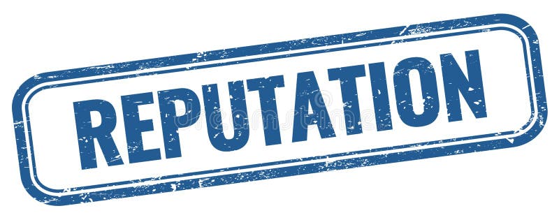 REPUTATION Text on Blue Grungy Vintage Stamp Stock Illustration ...
