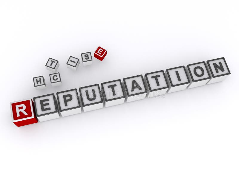 Reputation Word Block on White Stock Illustration - Illustration of ...