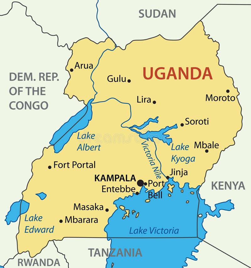 República de Uganda - mapa ilustración del vector. Ilustración de ugandés - 78517452