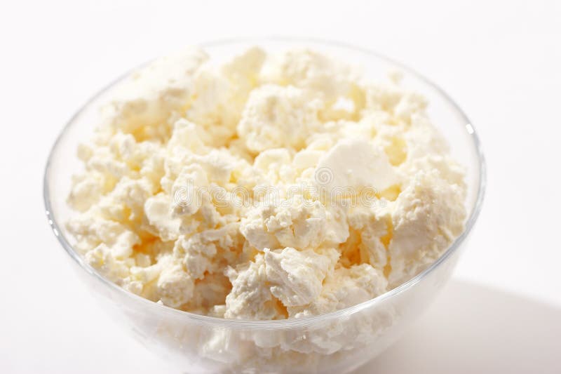 Requesón Fresco (cuajada) En El Arco De Cristal, Aislado En La Parte ...