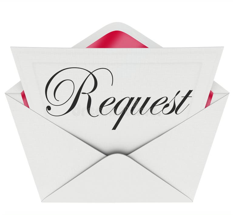 Request Envelope Word Note Letter Asking for Help Stock Illustration ...