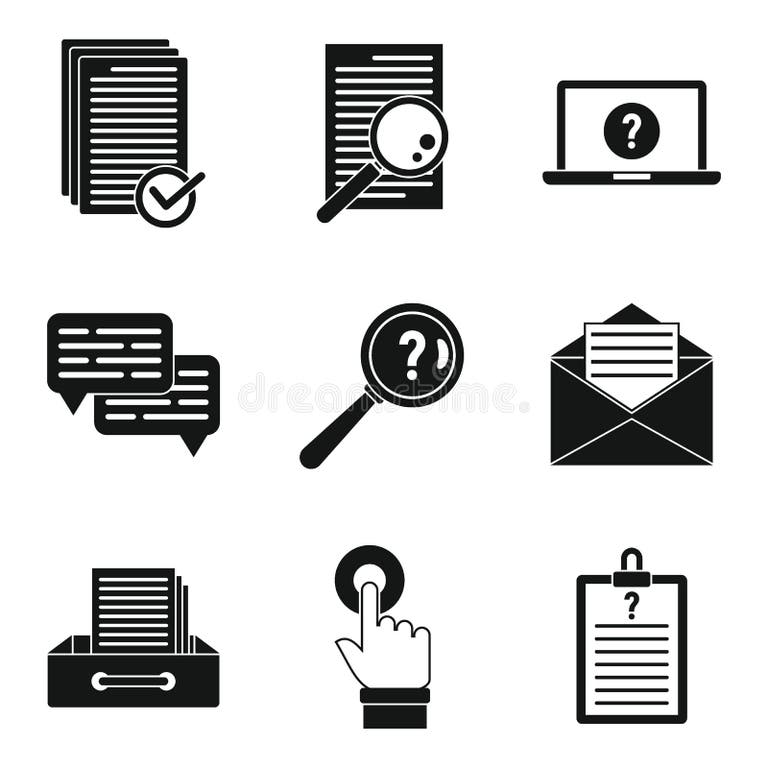 Request Form Icons Set, Simple Style Stock Vector - Illustration of ...