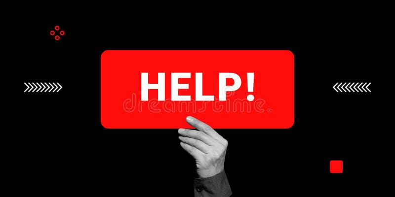 Request for Help Concept. a Hand Holds a Red Sign that Says HELP on a ...