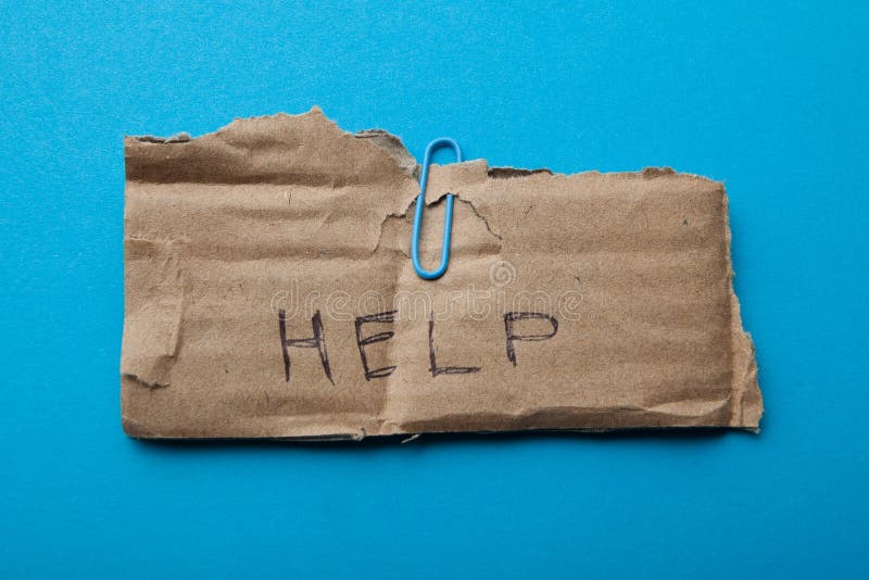 Request for Help on Old Cardboard, Donation Stock Image - Image of ...