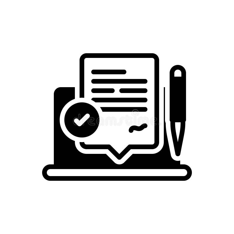 Black Solid Icon for Request, Appeal and Requisition Stock Illustration ...