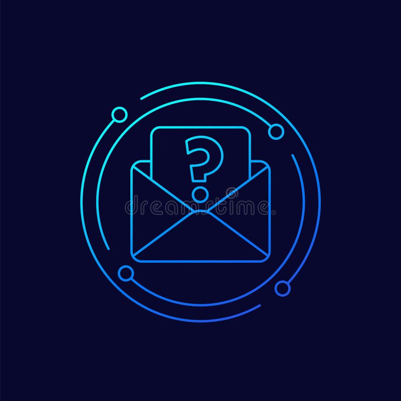 Request Mail Icon, Linear Design Stock Vector - Illustration of service ...