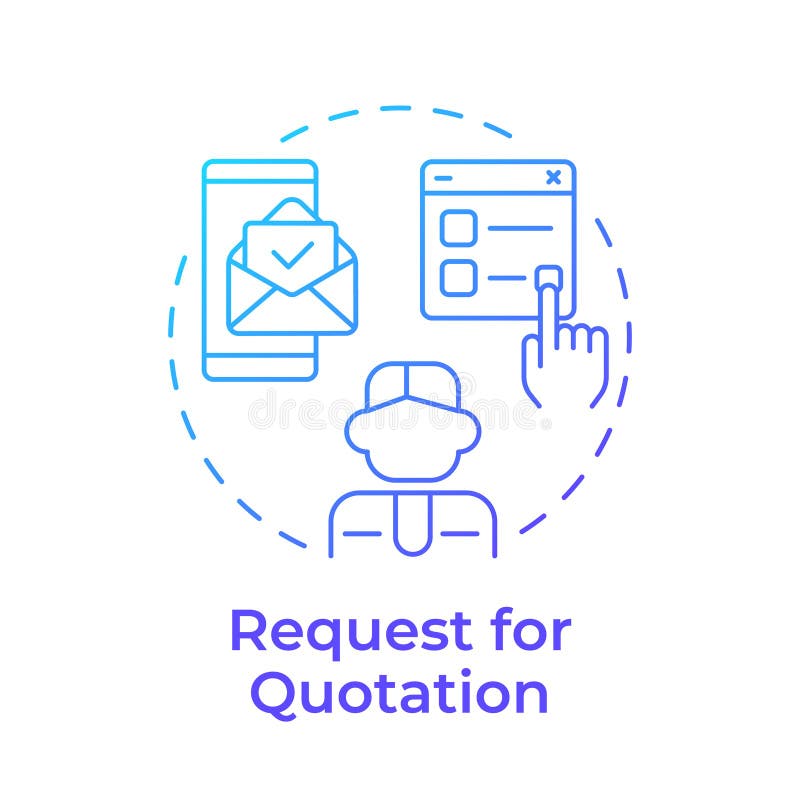 Request for Quotation Blue Gradient Concept Icon Stock Vector - Illustration of employee, round ...