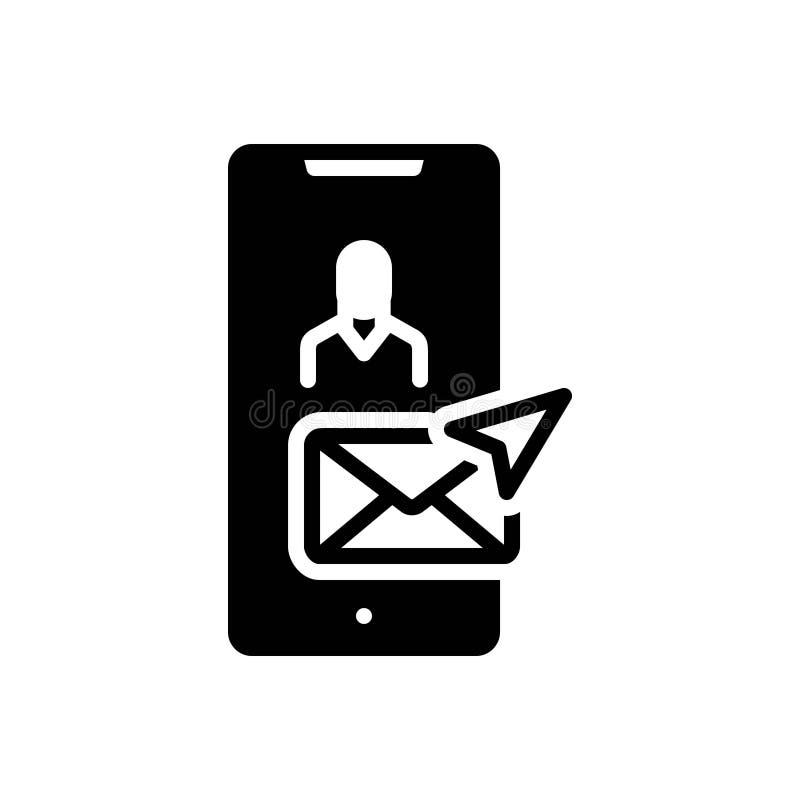 Black Solid Icon for Requested, Mobile and Phone Stock Vector ...