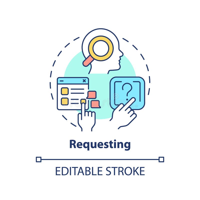 Requesting concept icon stock illustration. Illustration of ...