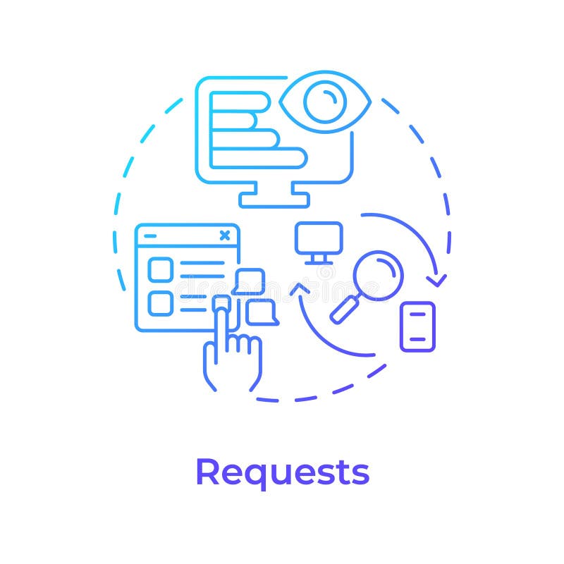 Requests Blue Gradient Concept Icon Stock Illustration - Illustration ...