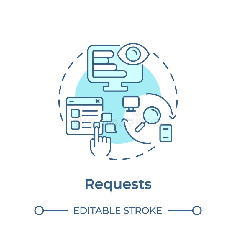 Requests Soft Blue Concept Icon Stock Vector - Illustration of icon ...