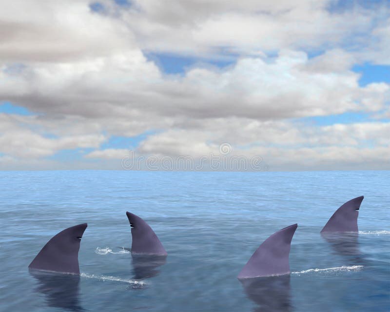 Illustration D'aileron De Requin Illustration Stock - Illustration du ...