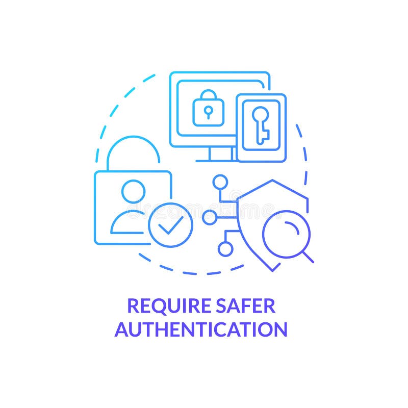 Require Safer Authentication Blue Gradient Concept Icon Stock Vector ... Require Safer Authentication Blue Gradient Concept Icon Stock Vector ...
